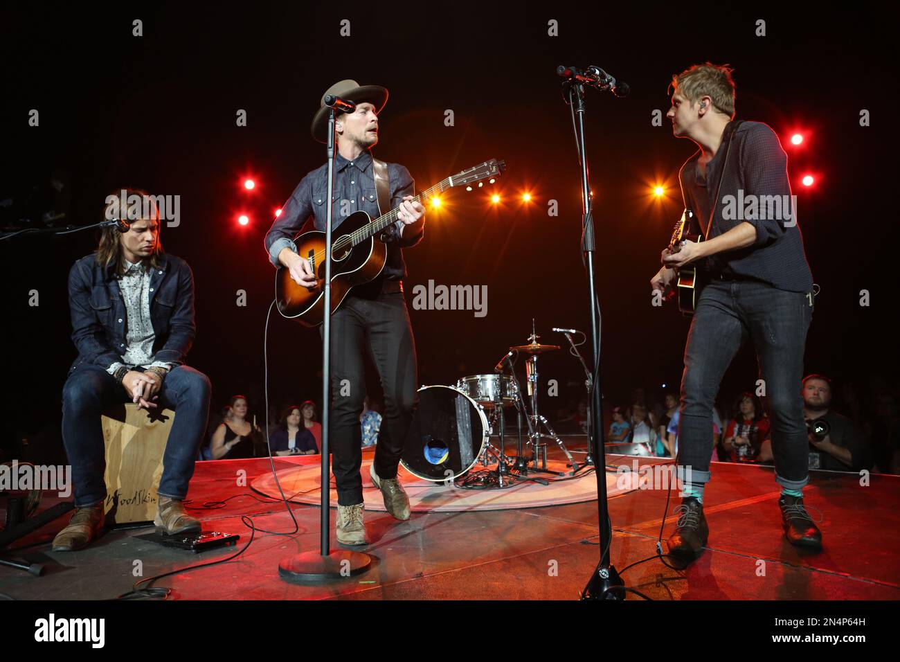 Bear Rinehart, Bo Rinehart and Seth Bolt with NEEDTOBREATHE performing ...
