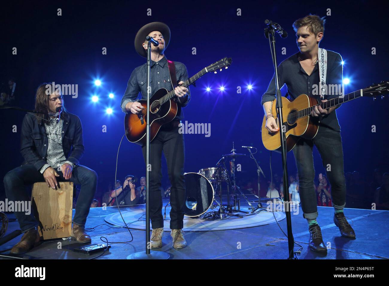 Bear Rinehart, Bo Rinehart and Seth Bolt with NEEDTOBREATHE performing ...