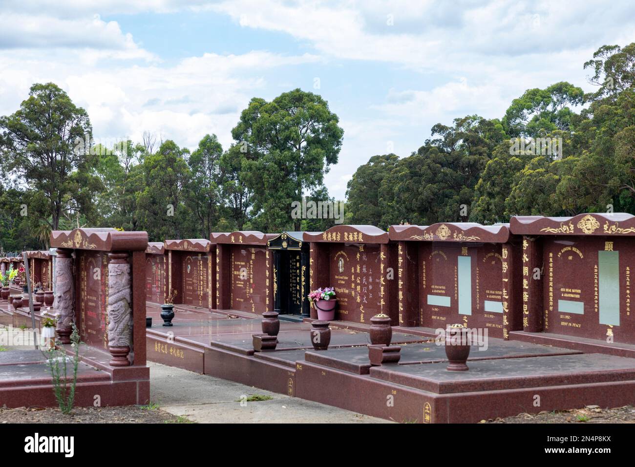 Chinese graves and headstones at Rookwood cemetery, Australia's largest and oldest cemetery ...