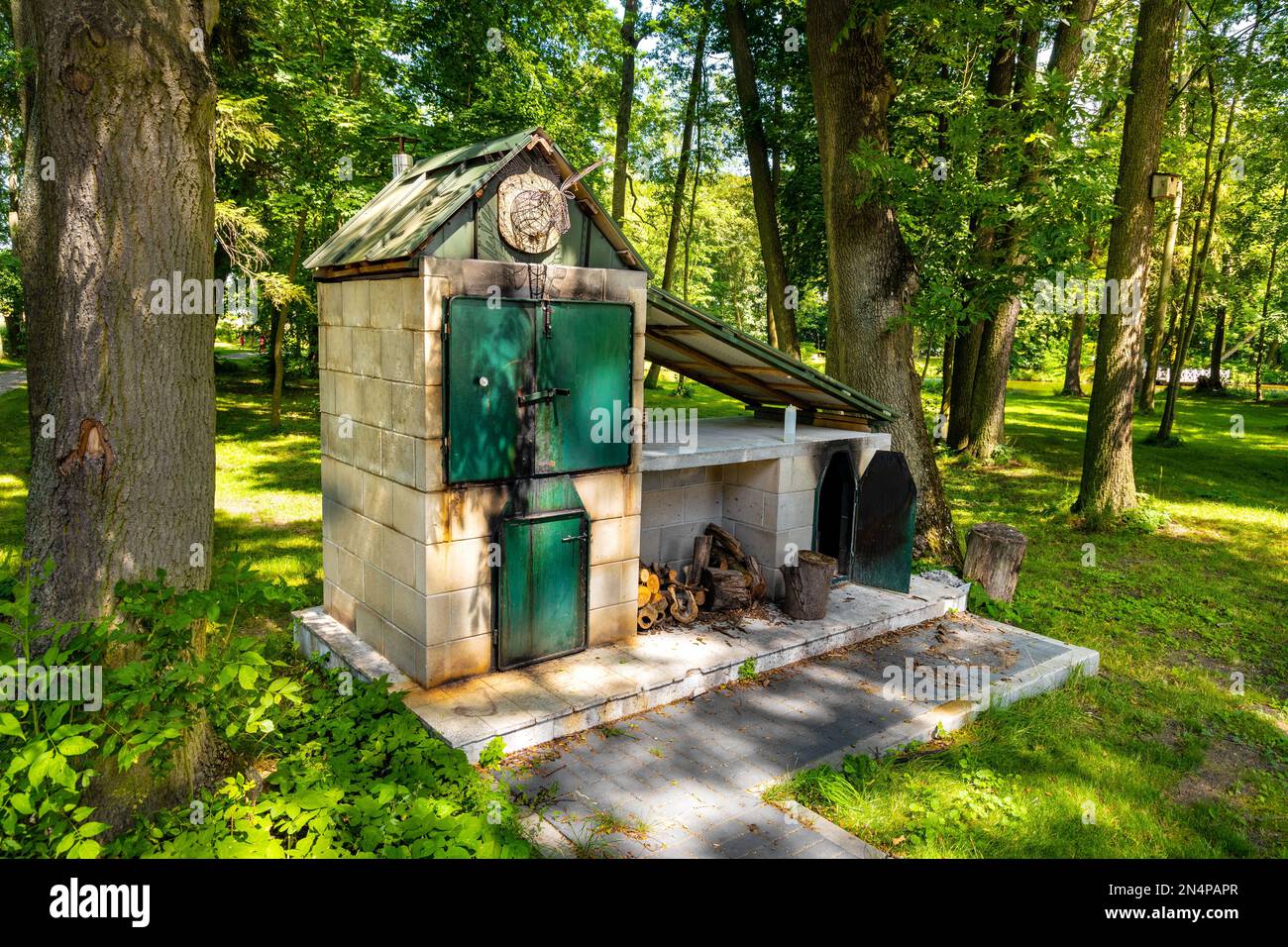 Rozalin, Poland - July 3, 2022: Vintage outdoor baking stove in ...