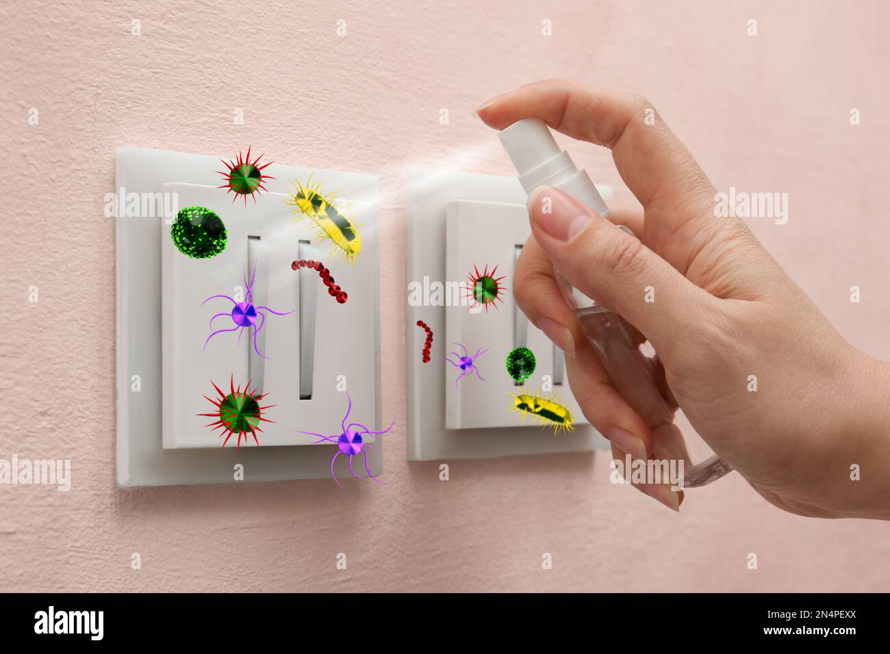 Woman cleaning light switch hi-res stock photography and images - Alamy