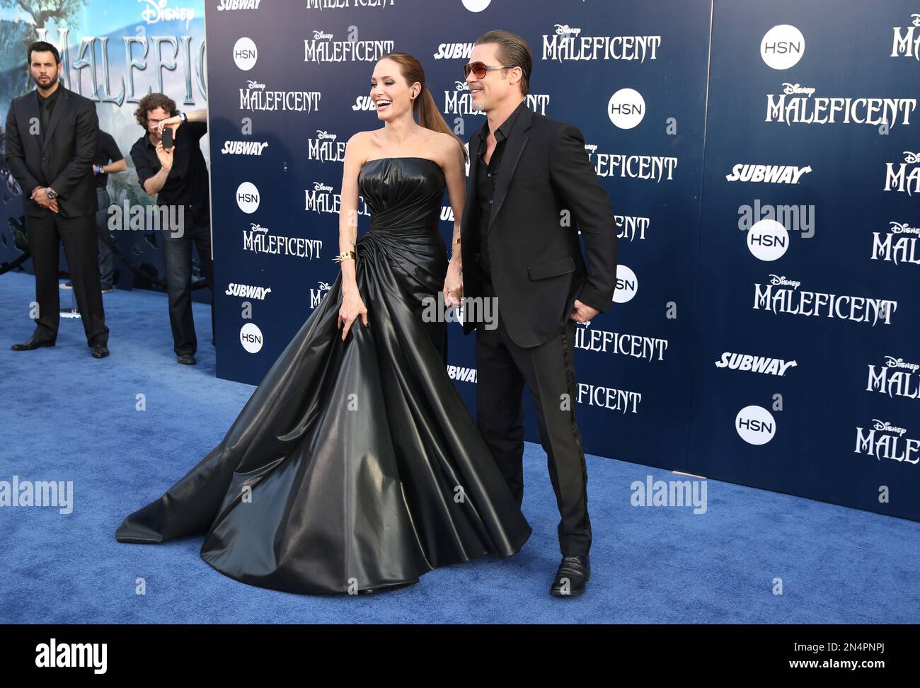 Angelina Jolie and Brad Pitt arrive at the world premiere of ...