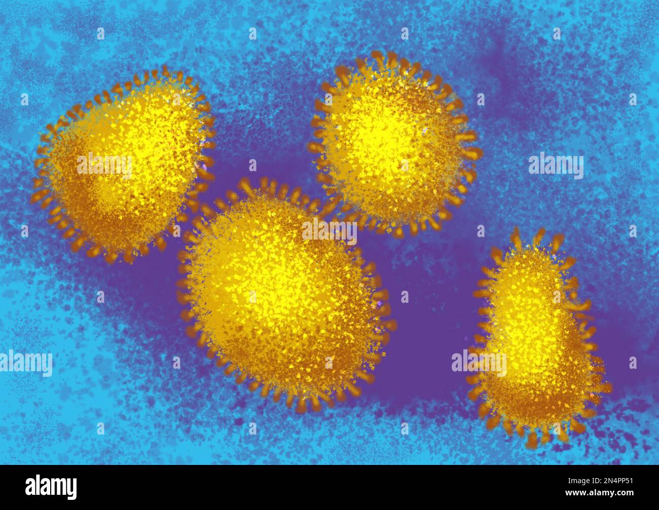 Closeup view of bacteria under microscope. Illustration Stock Photo - Alamy