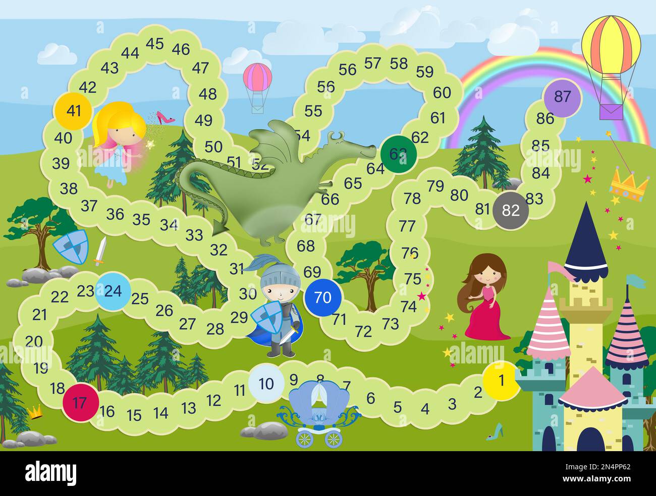 Bright illustration for children's board game. Playtime Stock Photo - Alamy