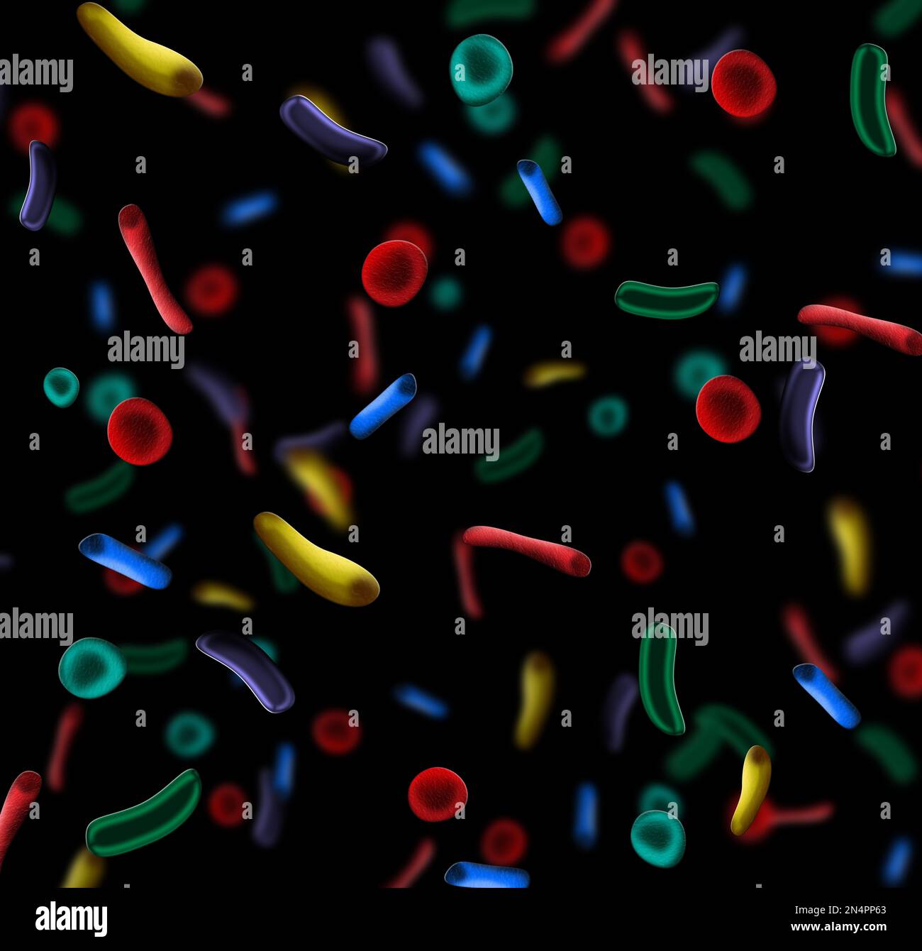 Closeup view of bacteria under microscope. Illustration Stock Photo - Alamy