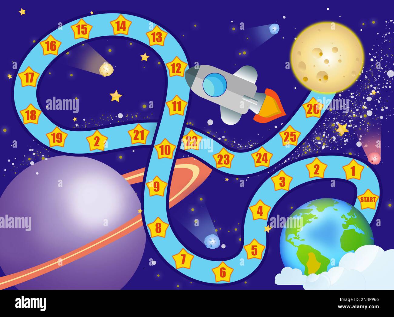 Bright illustration for children's board game. Playtime Stock Photo - Alamy