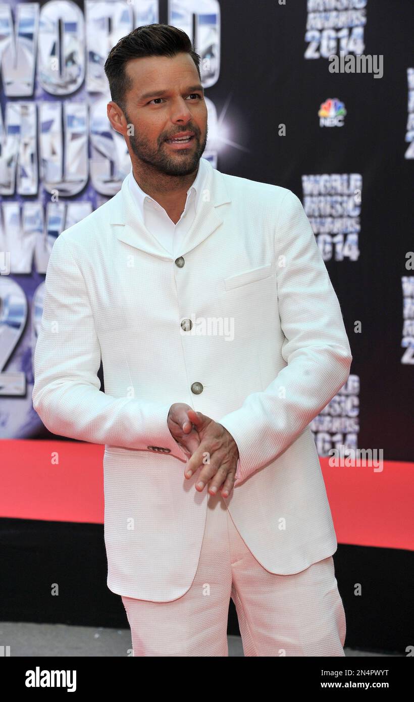 Puerto Rican singer Ricky Martin poses as he arrives for the World ...