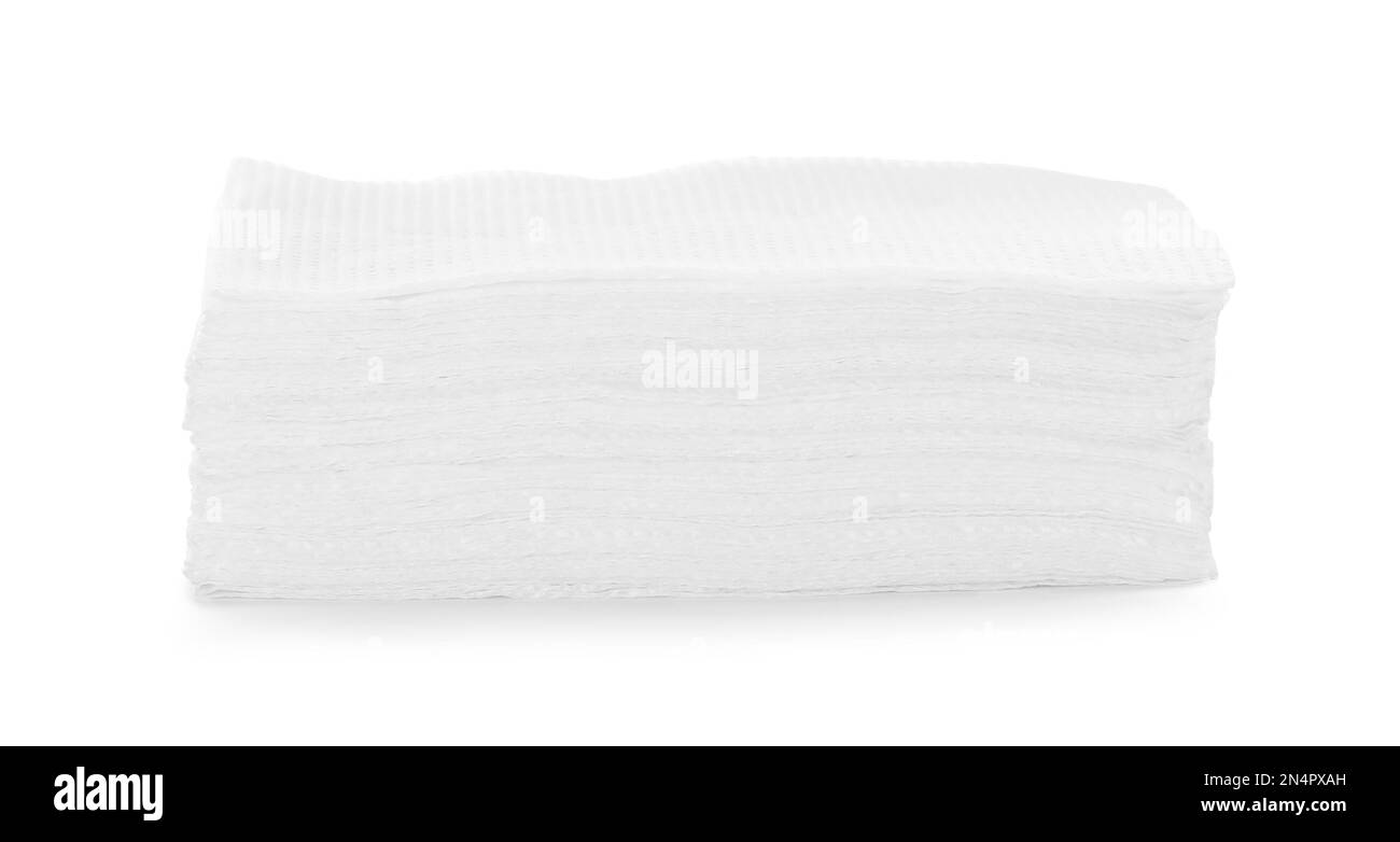 Stack of paper tissues on white background Stock Photo - Alamy