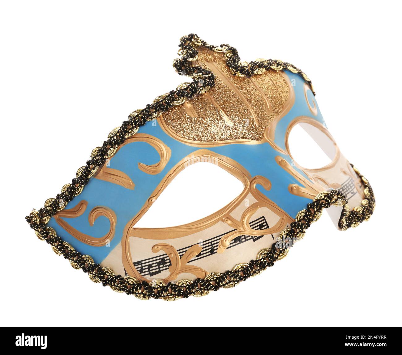 Beautiful light blue carnival mask isolated on white Stock Photo - Alamy