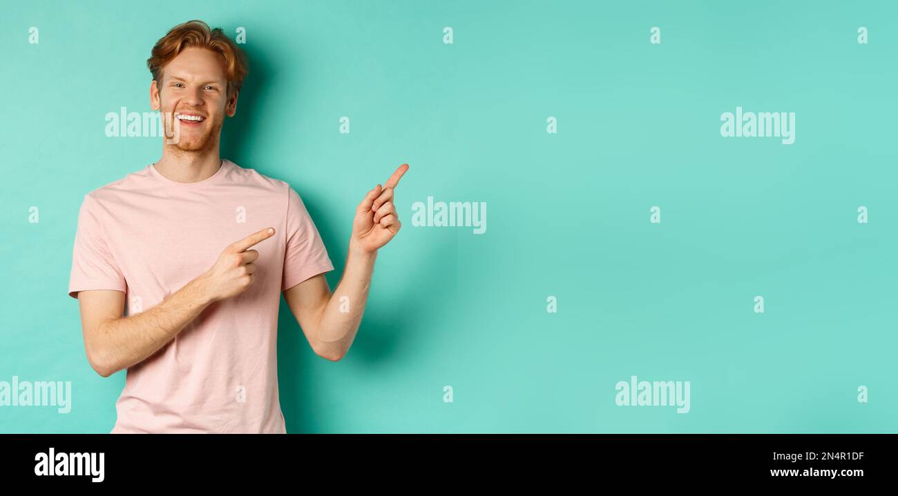 Ginger model showing on copy hi-res stock photography and images - Alamy