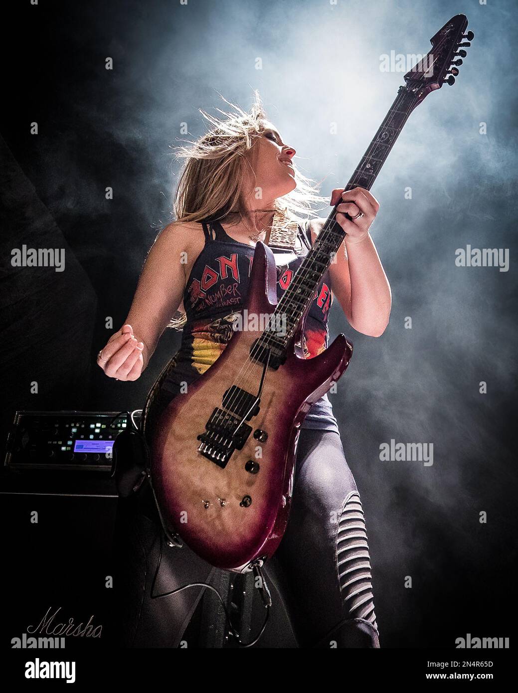 Nikki Stringfield of The Iron Maidens playing live in 2023 Stock Photo ...