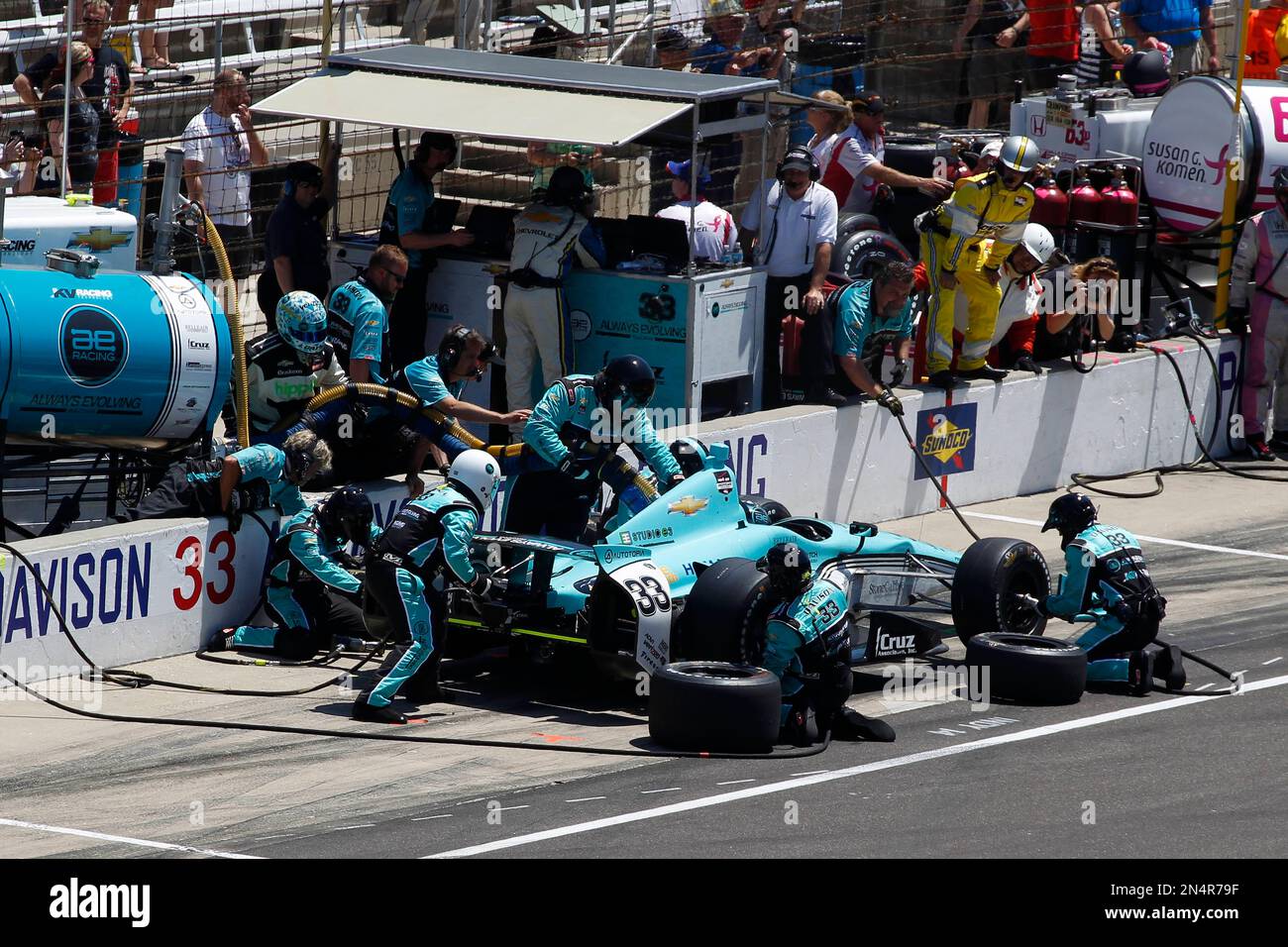 #33 James Davison in for a pit stop at the Verizon IndyCar Series Indy ...