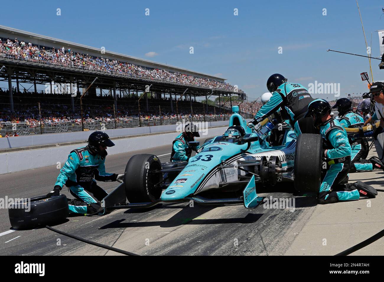 #33 James Davison in for a pit stop at the Verizon IndyCar Series Indy ...