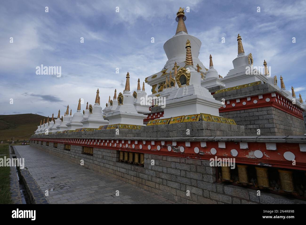 A traditional building of a Tibetan temple in western Sichuan, China ...