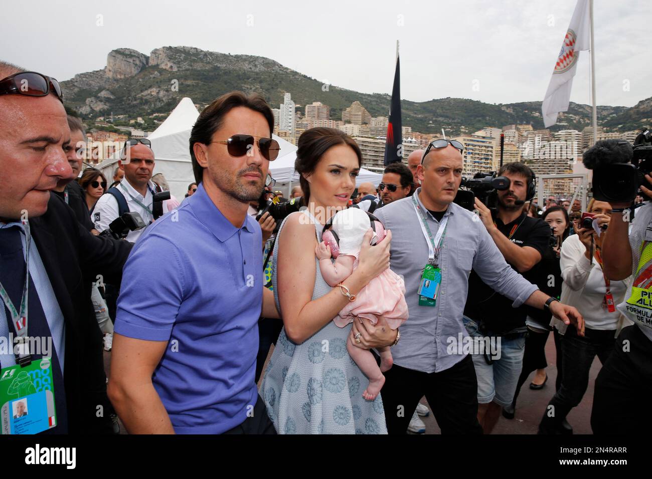 Tamara Ecclestone arrives with her daughter Sophia and her partner Jay ...