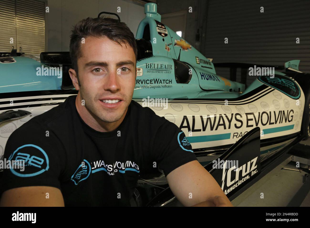 James Davison in the garage before the Verizon IndyCar Series Indy 500 ...