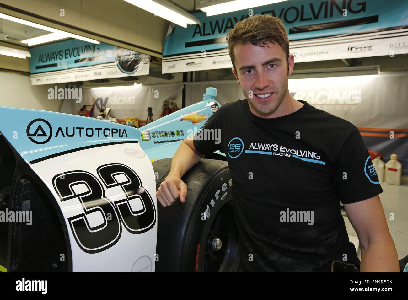 James Davison in the garage before the Verizon IndyCar Series Indy 500 ...