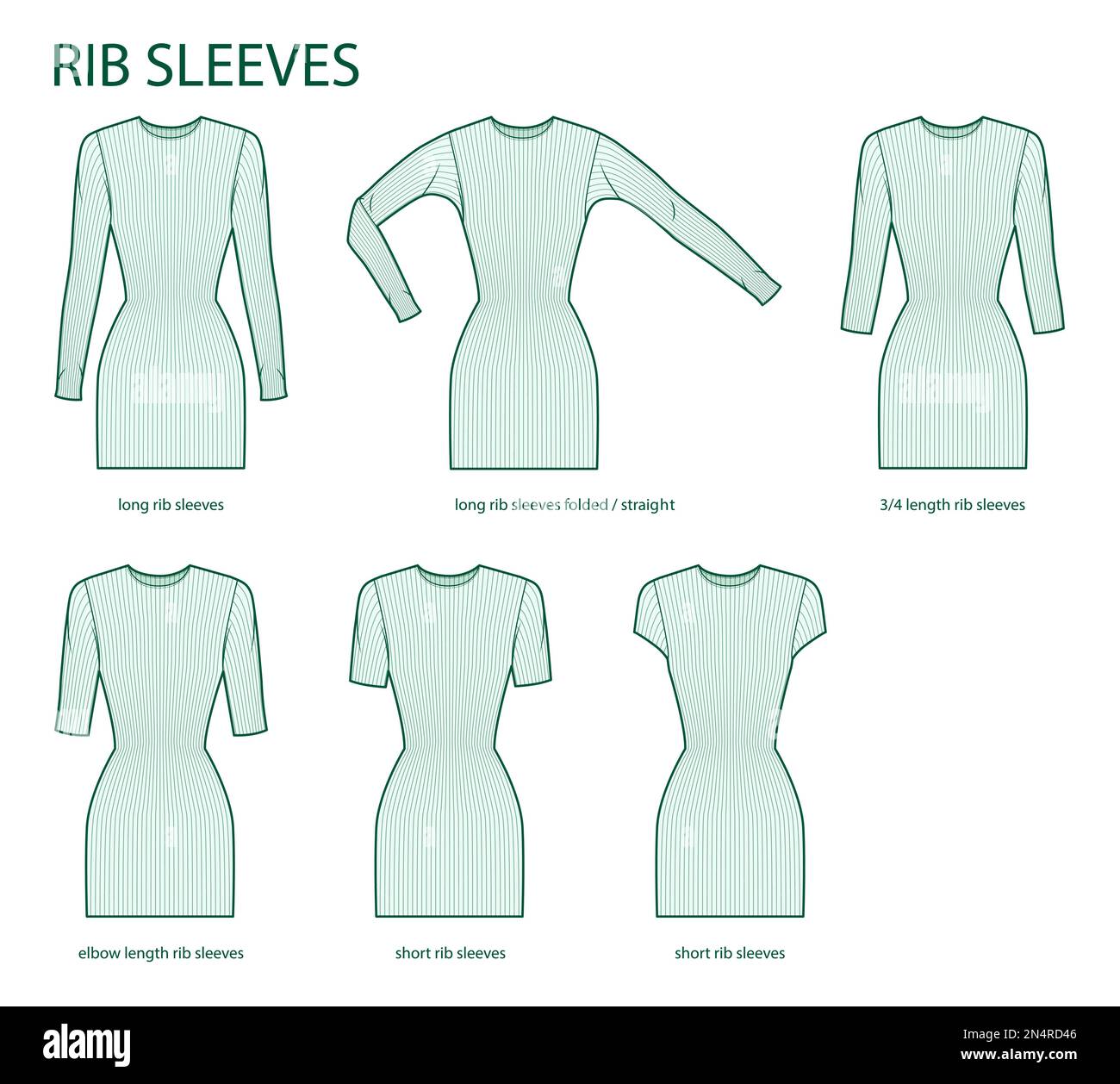 Set of Rib sleeves clothes knit long, short, 3-4, elbow length, folded ...