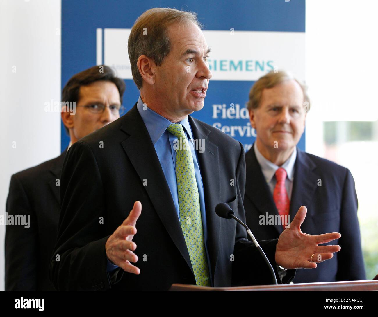 Siemens Energy CEO Randy Zwim speaks to the media after a roundtable ...