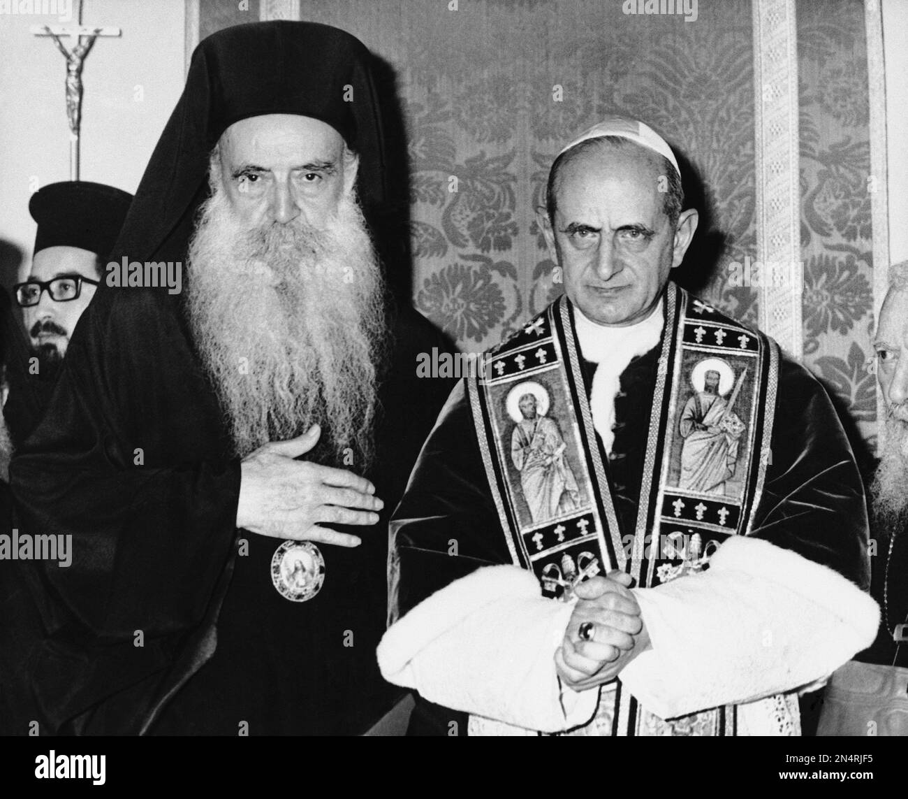 FILE -- In this file photo taken on Jan. 5, 1964, Pope Paul VI, right ...