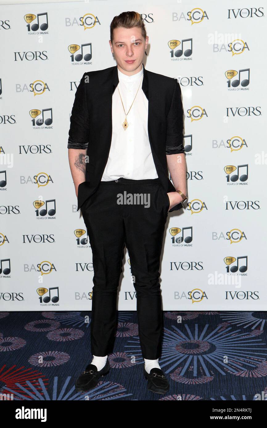 John Newman arriving for the 59th Ivor Novello Awards, at the Grosvenor ...
