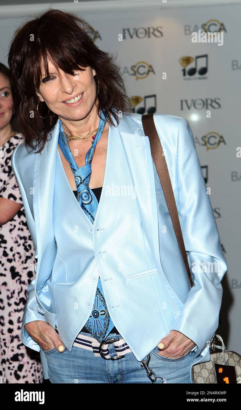 Chrissie Hynde arriving for the 59th Ivor Novello Awards, at the ...
