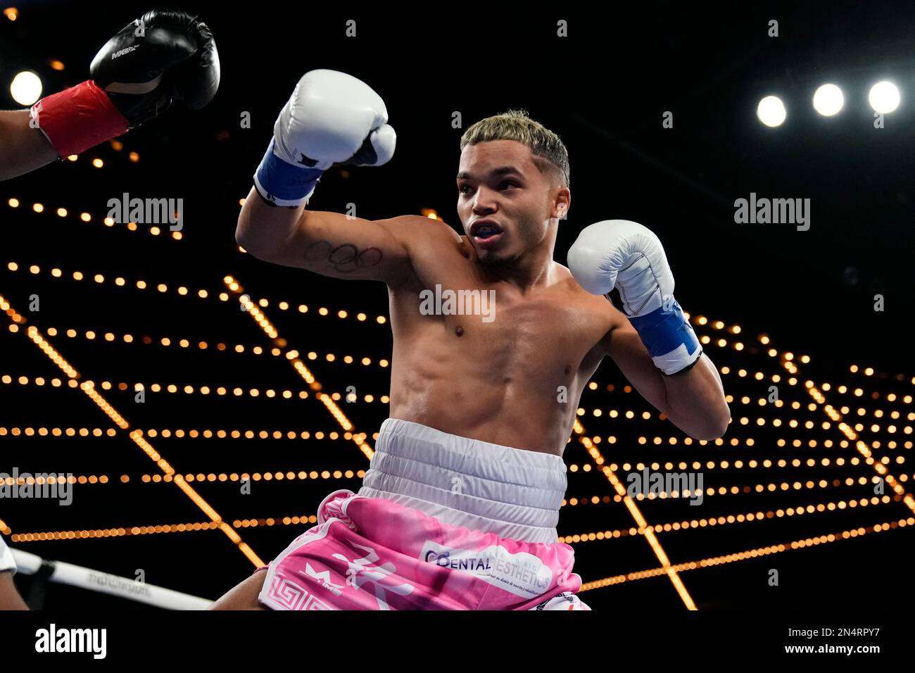 Puerto Rico's Yankiel Rivera, right, fights Fernando Diaz during the ...