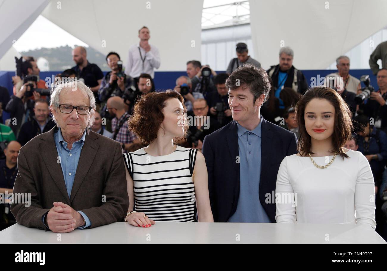 From left, director Ken Loach, actress Simone Kirby, actor Barry Ward ...