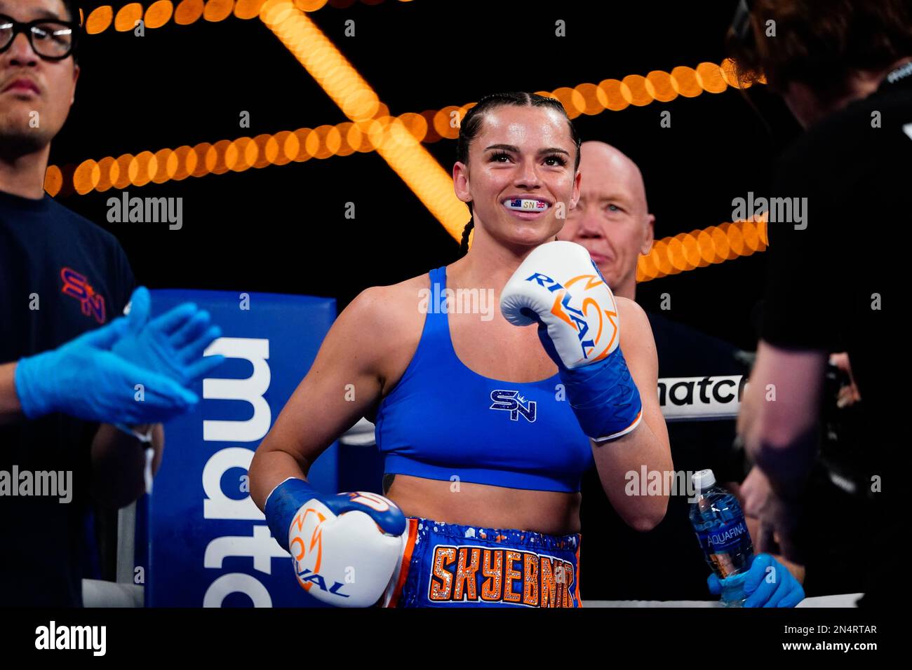Australia's Skye Nicolson before a women's WBC Silver bantamweight ...