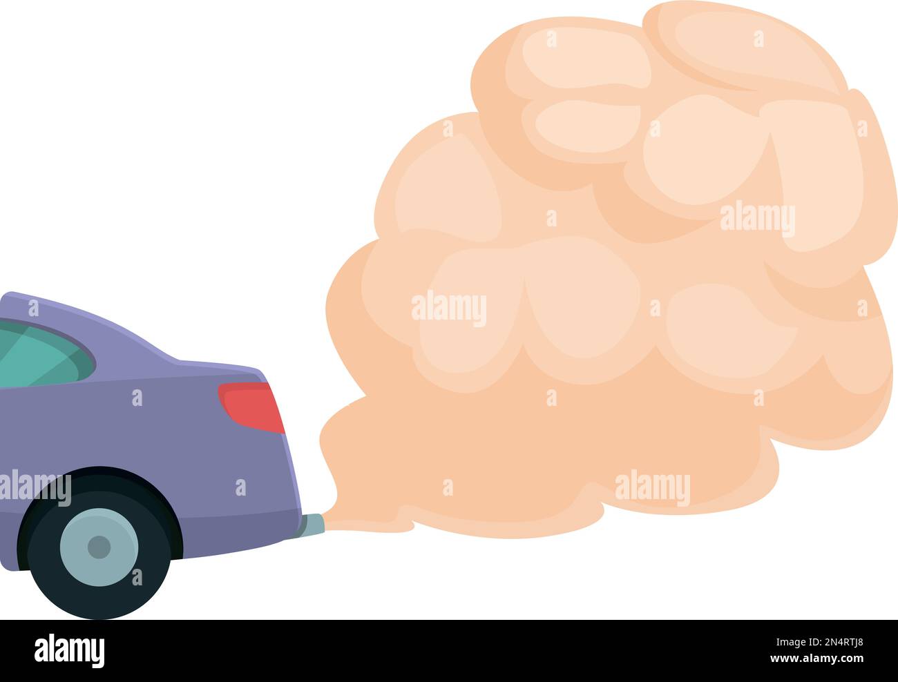 Traffic car smoke icon cartoon vector. Gas vehicle. Air co2 Stock ...