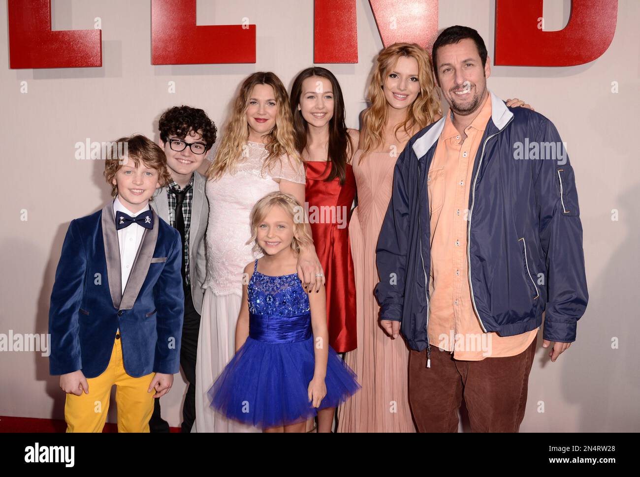 From left, Kyle Red Silverstein, Braxton Beckham, Drew Barrymore ...