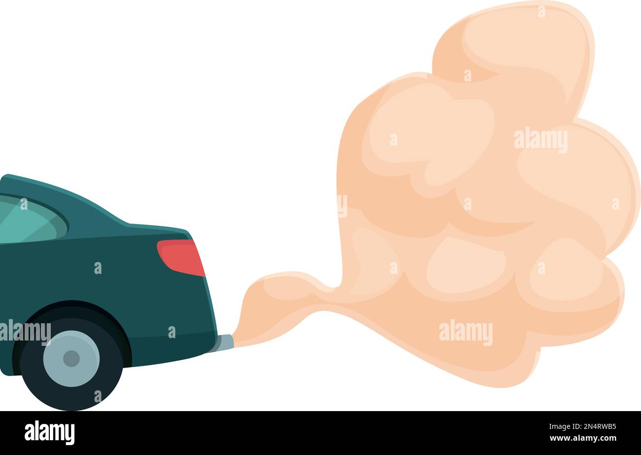 Gas car smoke icon cartoon vector. Vehicle smog. Air co2 Stock Vector ...