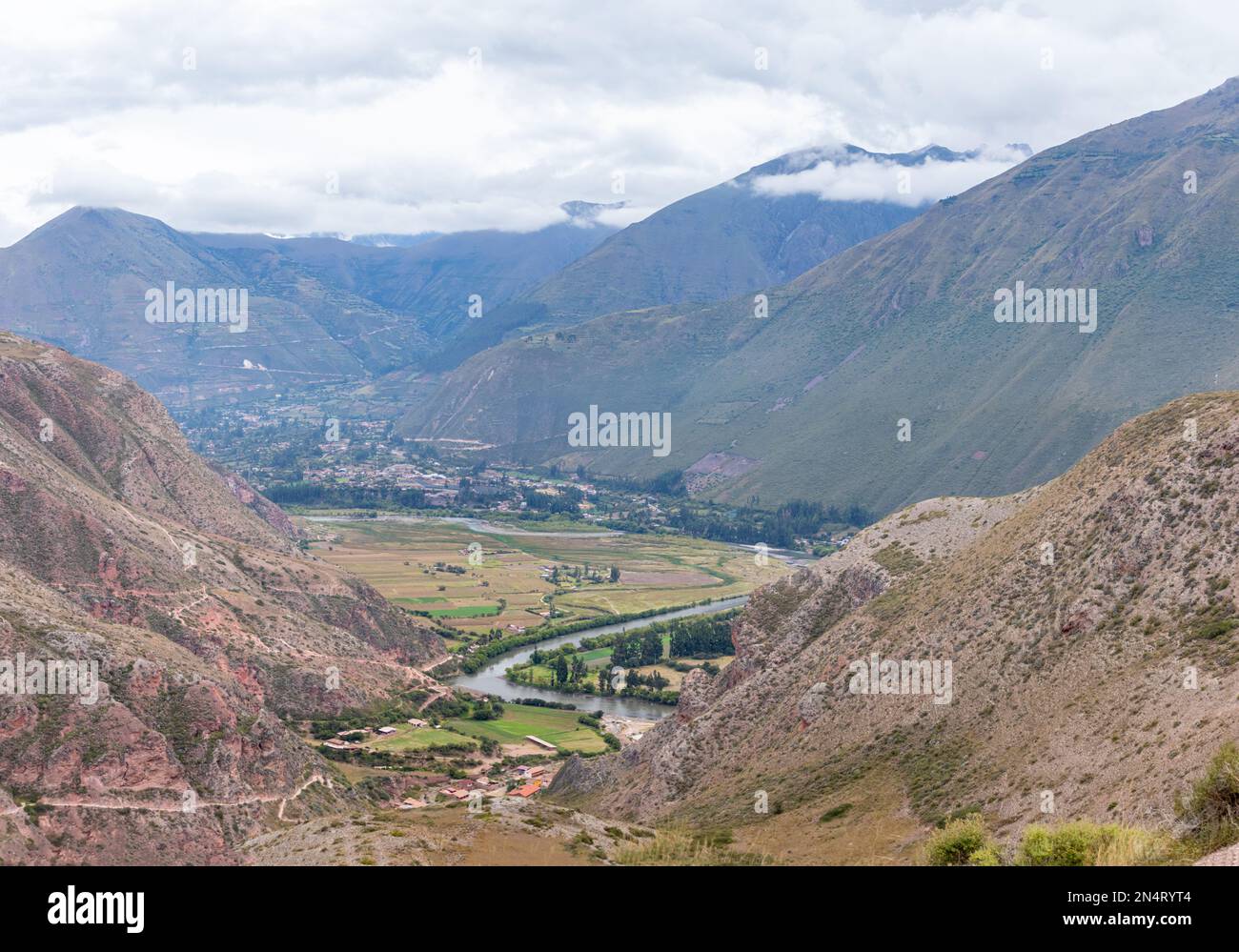 Breathtaking view of the landscape over the Andes of Cusco. Peru Stock ...