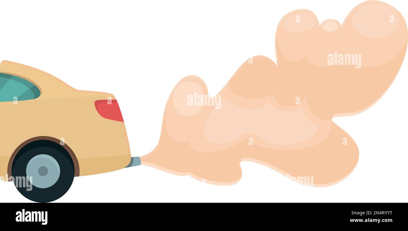 Environment car smoke icon cartoon vector. Gas traffic. Smog pipe Stock ...