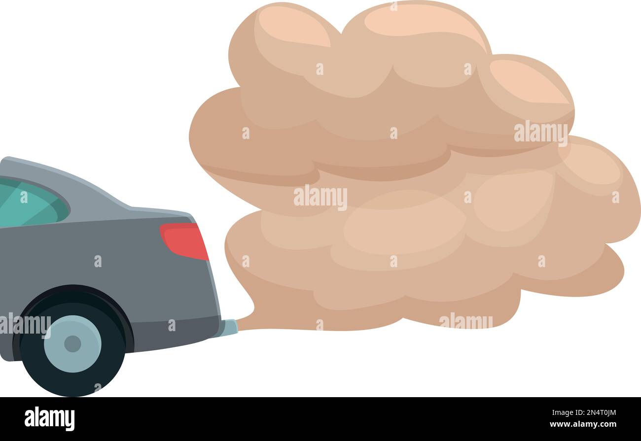 Engine car smoke icon cartoon vector. Co2 air. Smog pipe Stock Vector ...