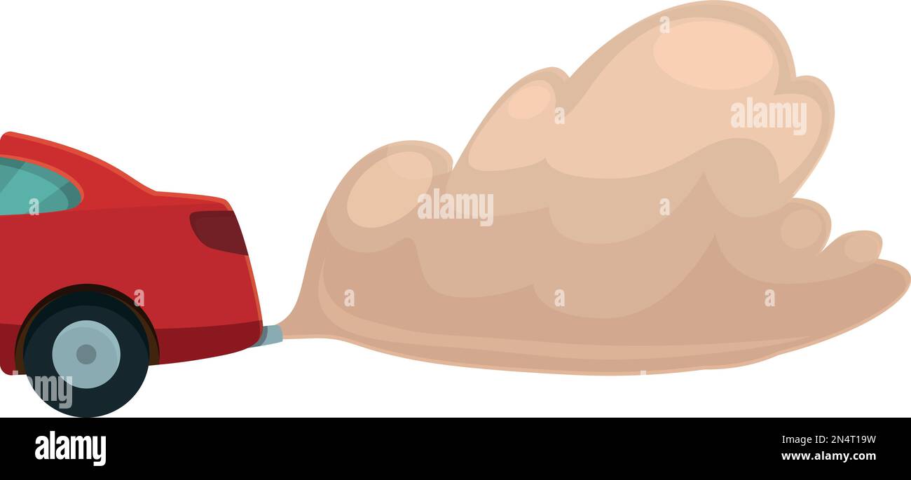 City car smoke icon cartoon vector. Gas pollution. Pipe smog Stock ...