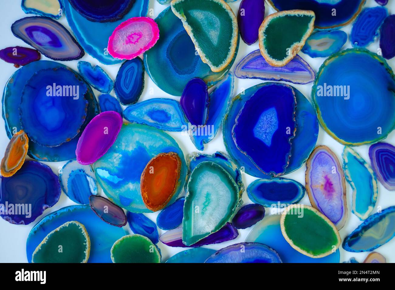 Blue agate texture. Set of blue and green natural stones.Beautiful ...