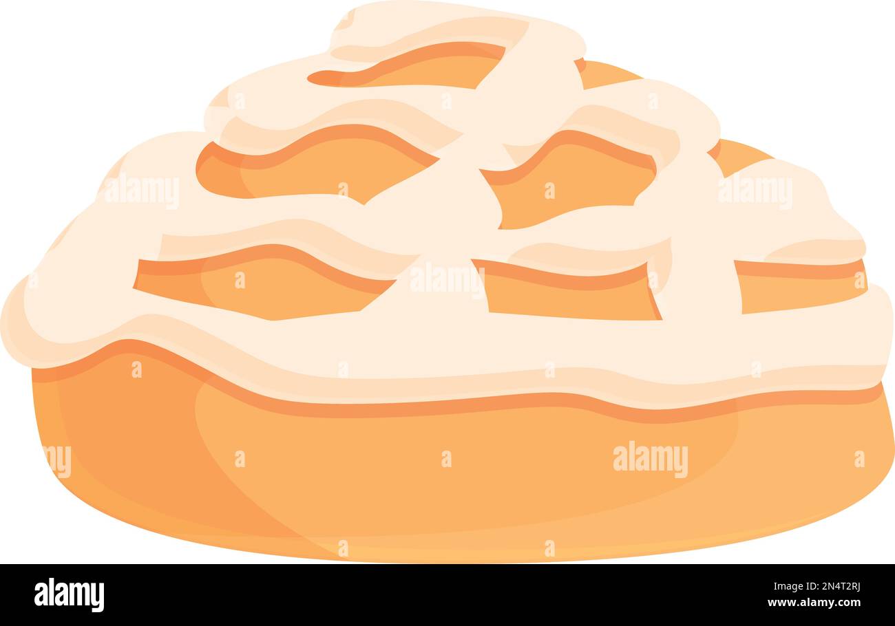 Swirl cinnamon roll bun icon cartoon vector. Pastry food. Cake menu ...