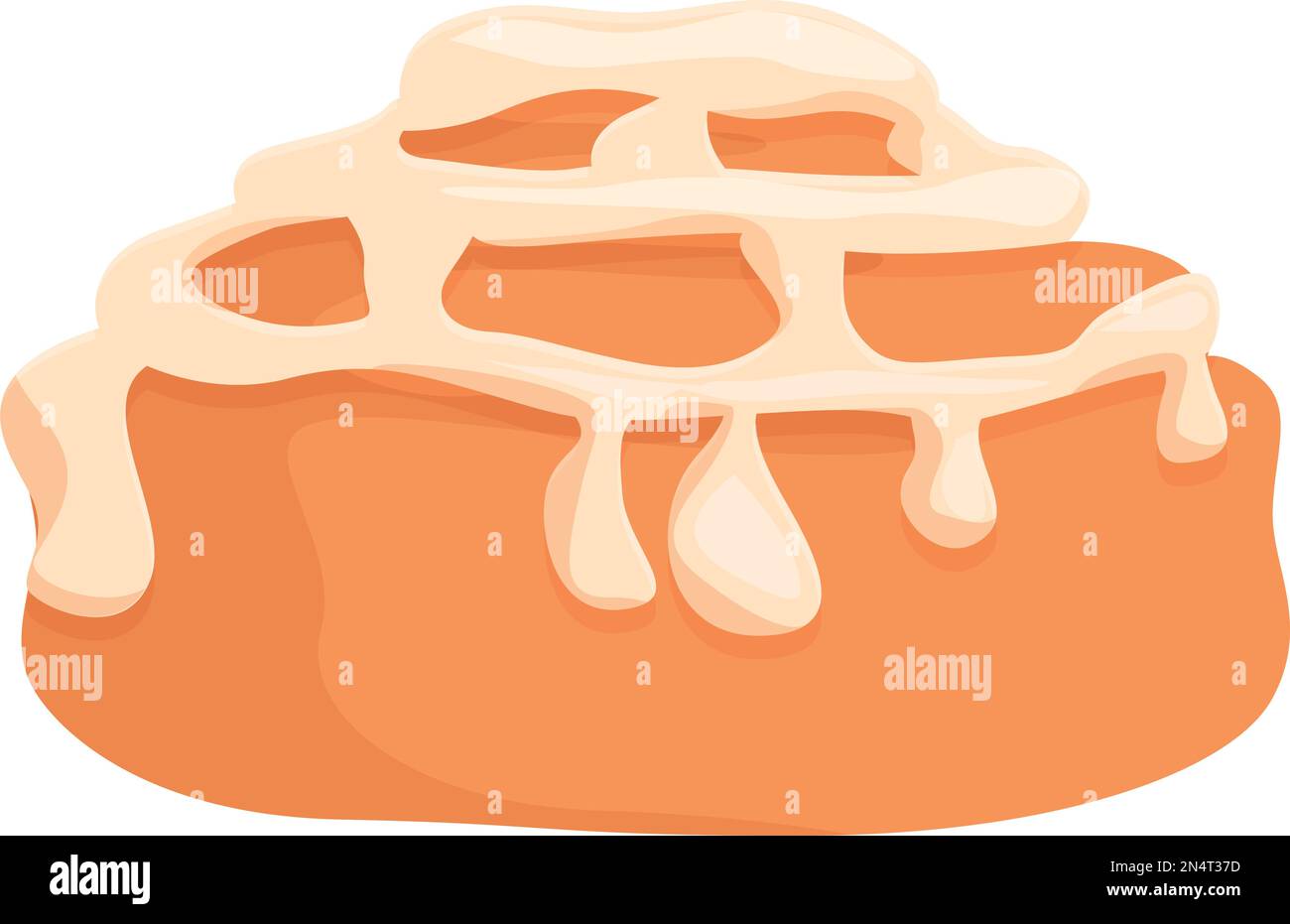 Sticky cinnamon roll bun icon cartoon vector. Food pastry. Cake menu ...