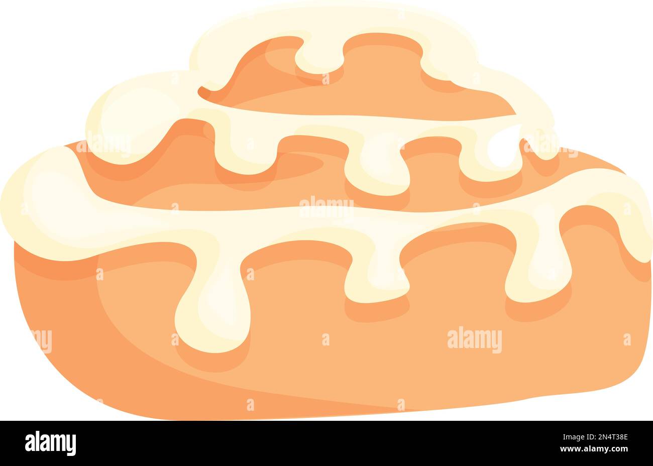 Pastry Cinnamon Roll Bun Icon Cartoon Vector Food Bread Cake Menu