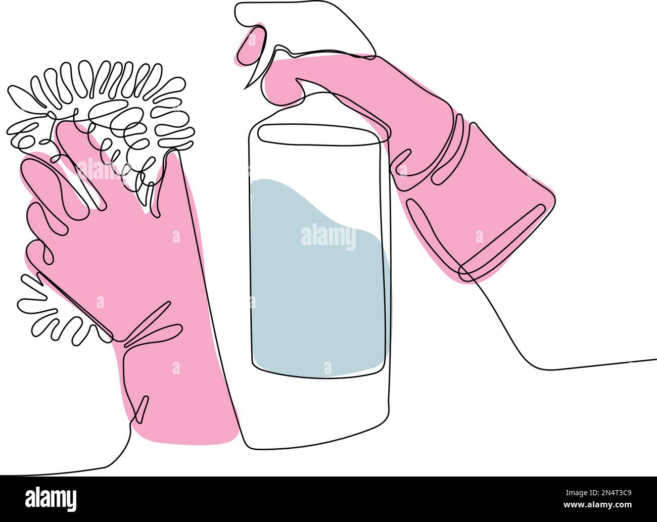 Continuous one line drawing of bottles for liquid laundry detergent ...