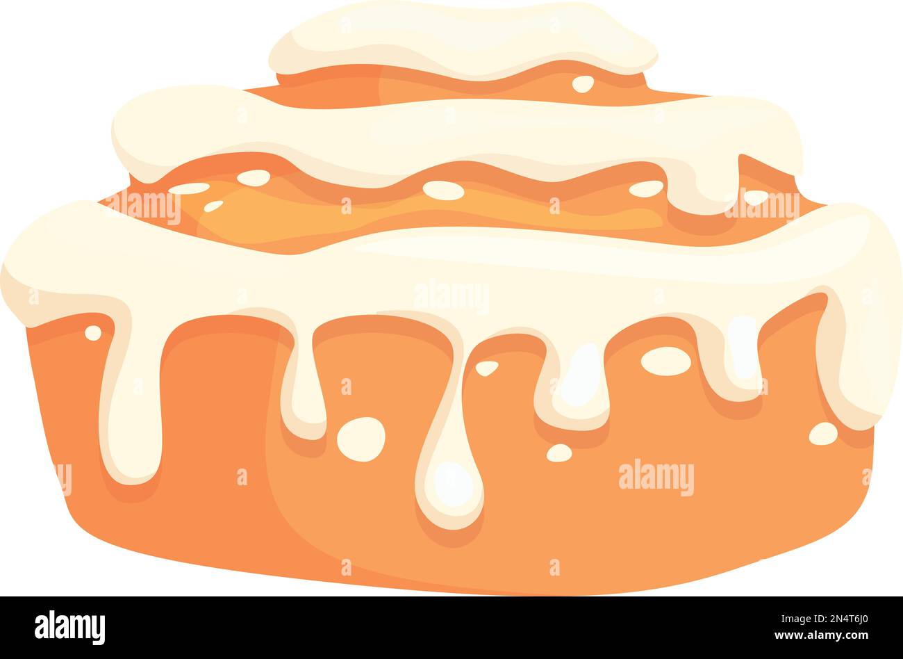 Cream cinnamon roll bun icon cartoon vector. Swirl food. Sweet menu ...