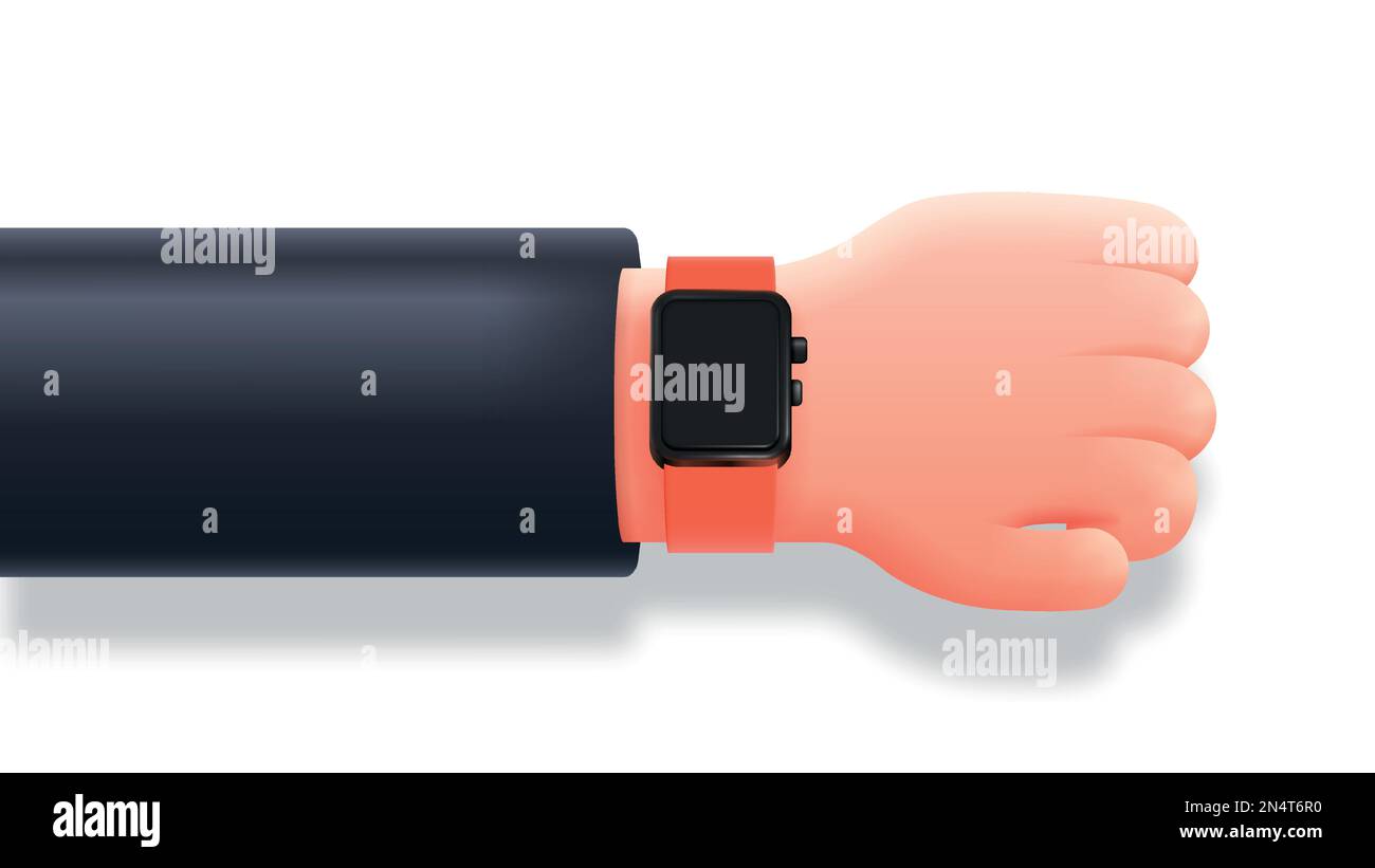 Red smart watch Stock Vector Images - Alamy