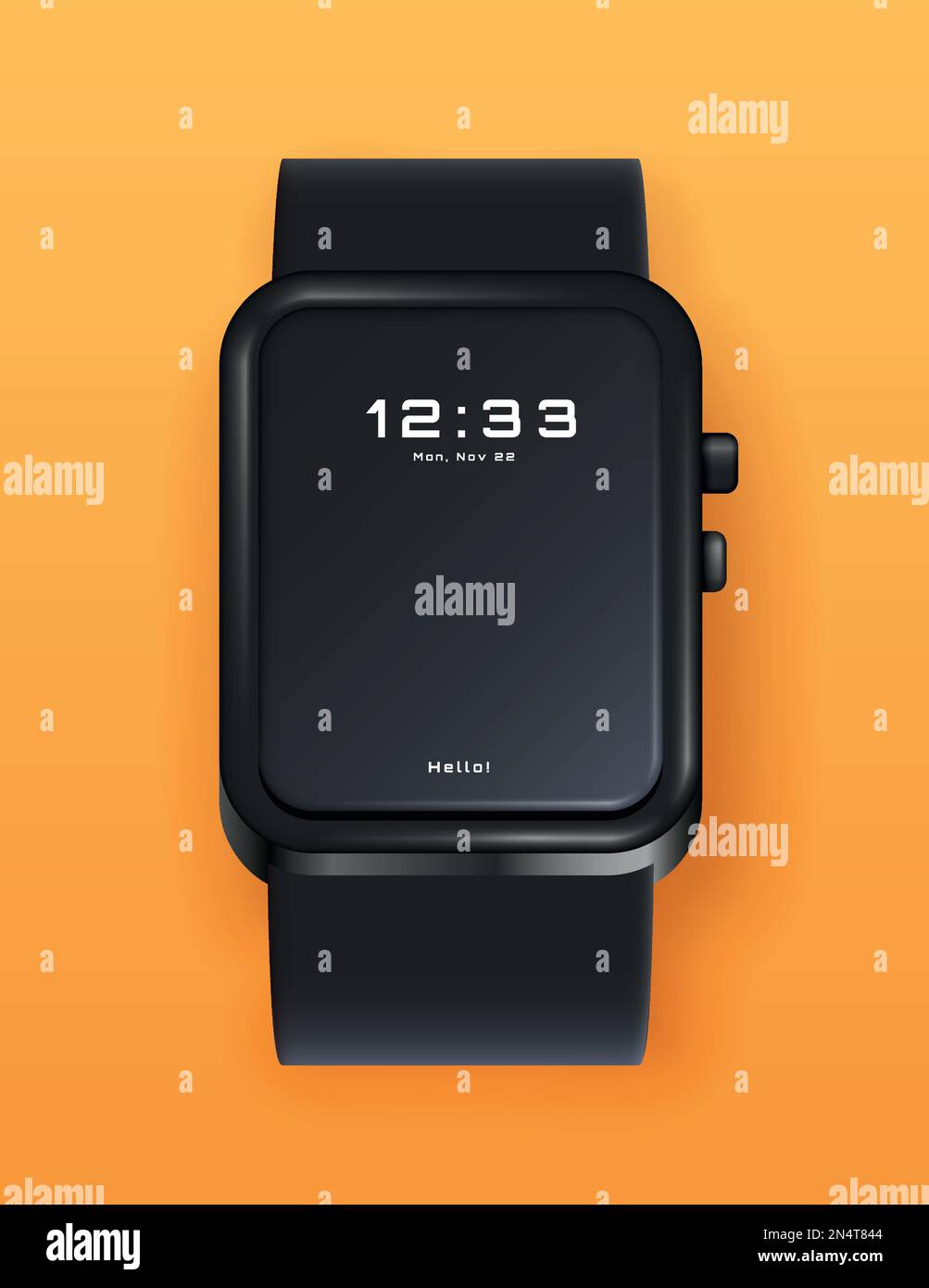 Black smartwatch concept Stock Vector Image & Art - Alamy