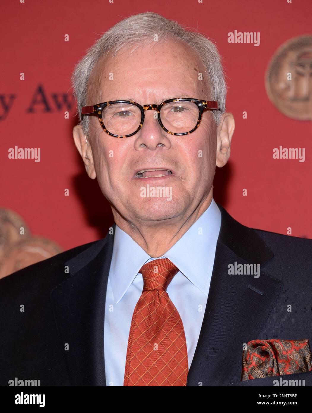 Former NBC news anchor Tom Brokaw poses with his award at the 73rd ...