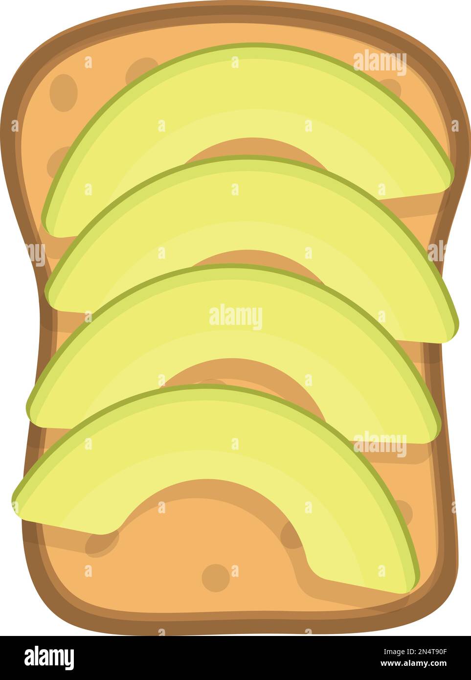 Piece avocado toast icon cartoon vector. Slice meal. Food healthy Stock ...