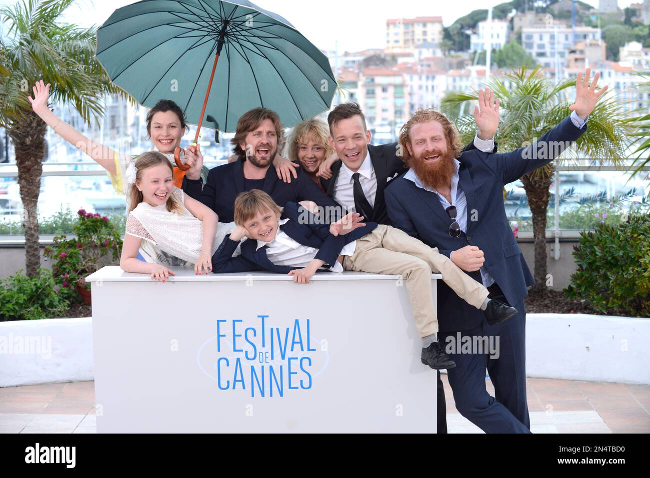 From left, Lisa Loven Kongsli, Clara Wettergren, director Ruben Ostlund ...