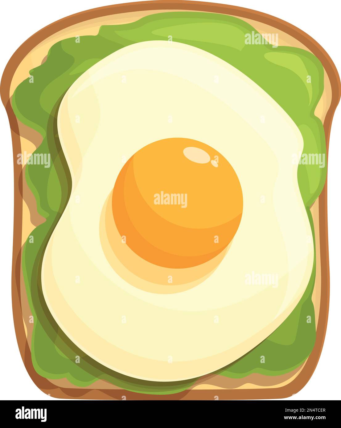 Whole egg avocado toast icon cartoon vector. Vegetarian bread. Food ...