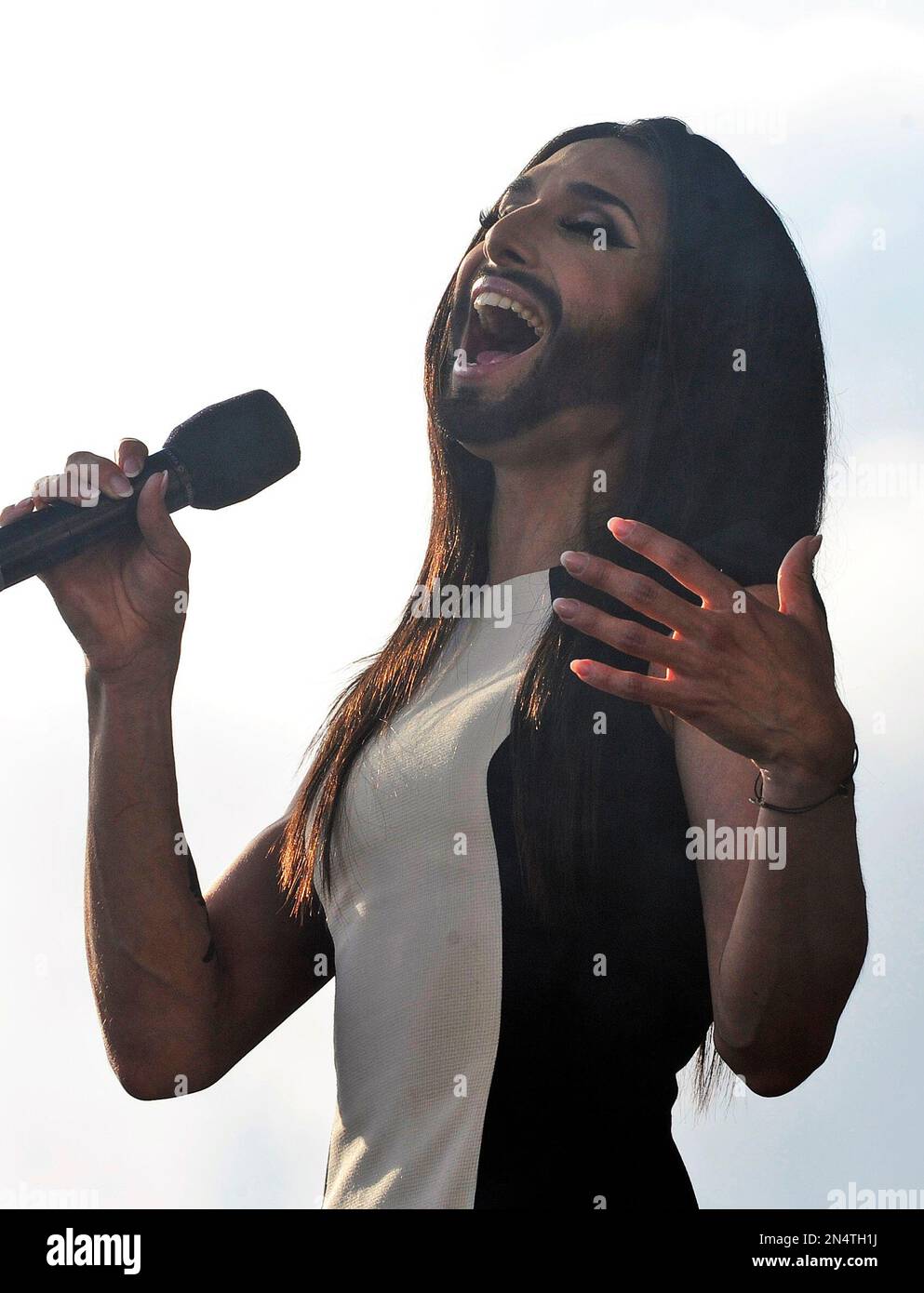 Austrian singer and Eurovision Song Contest winner Conchita Wurst ...