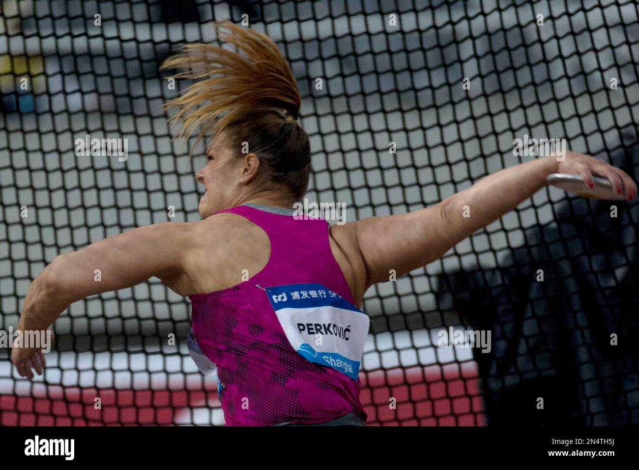 Croatia's Sandra Perkovic prepares to throw in the Women's Discus ...